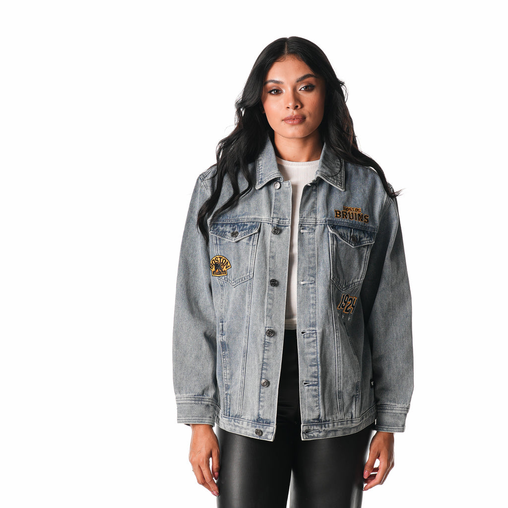 Boston Bruins Women's Denim Jacket - Denim – wearethewildco