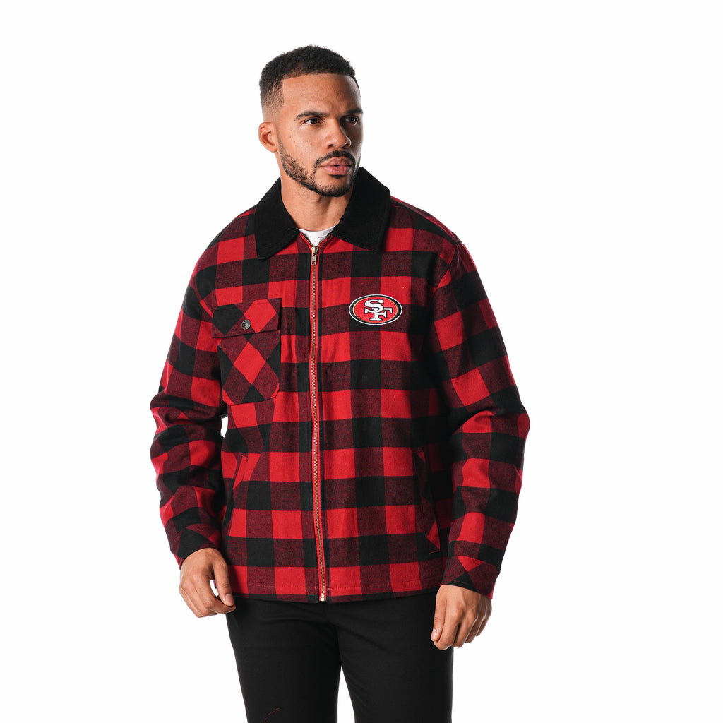 San Francisco 49ers Flannel Jacket - Red – wearethewildco